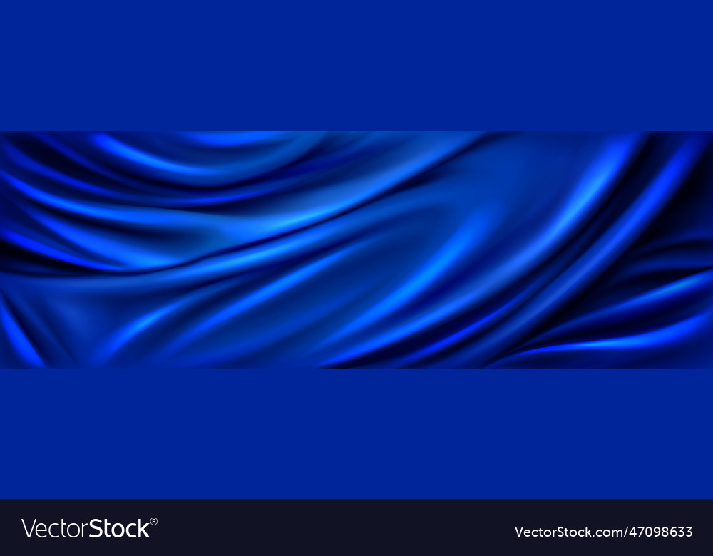 Blue silk fabric background satin cloth texture Vector Image