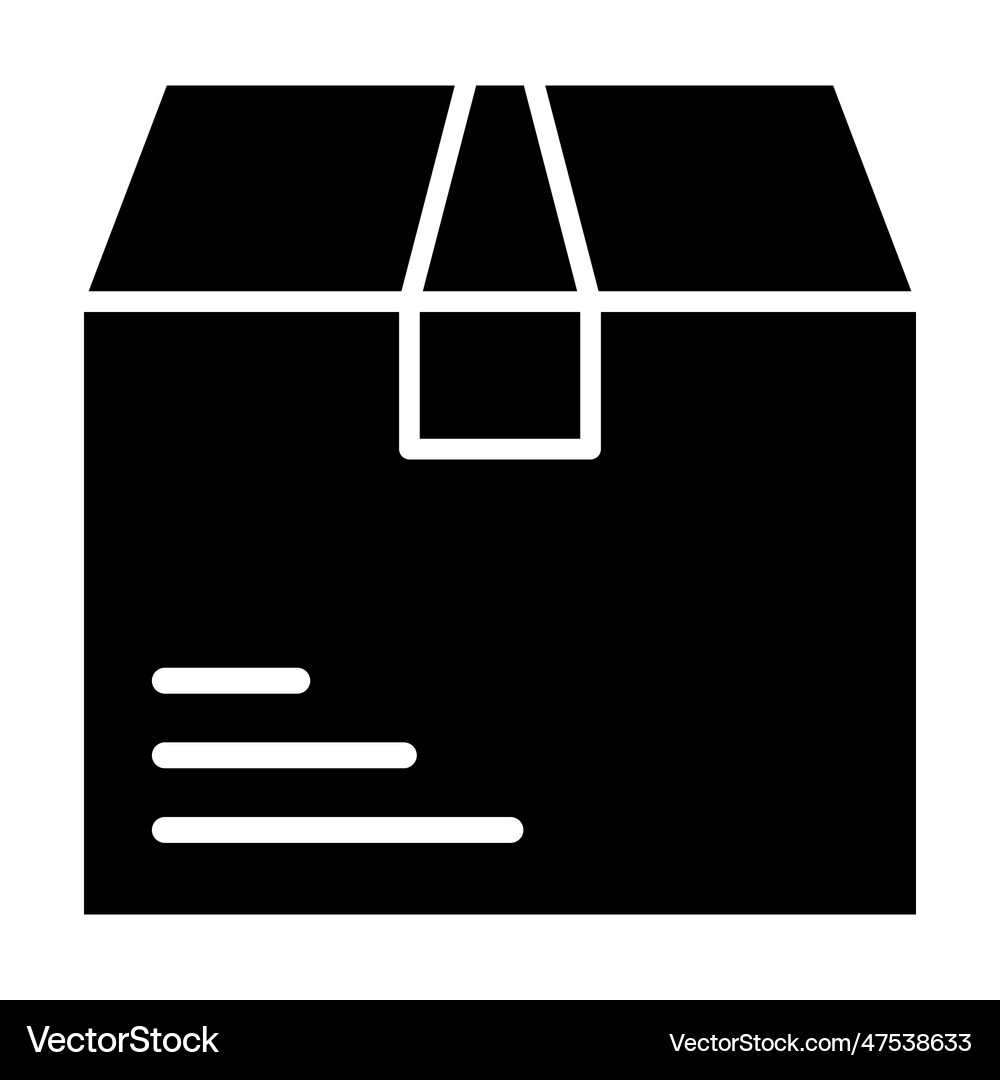 Cardboard box glyph icon for personal and Vector Image