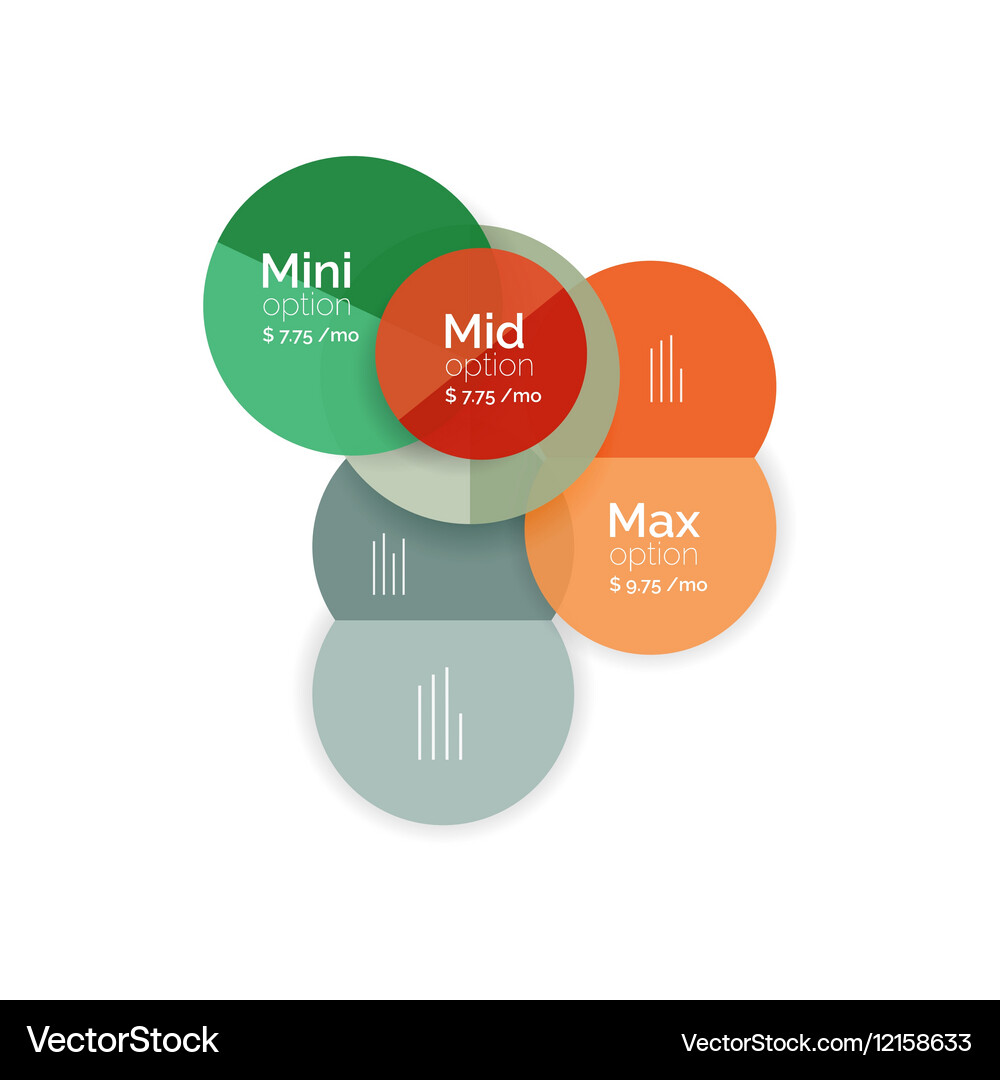 Circle business option diagrams Royalty Free Vector Image