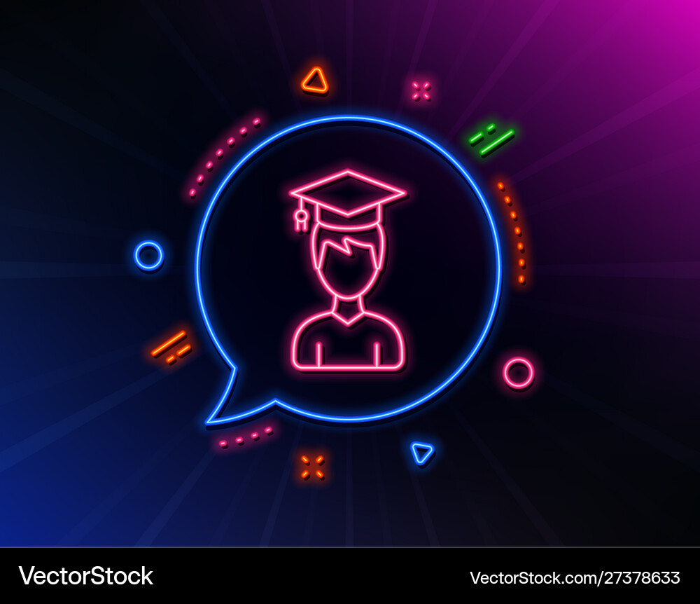Man in graduation cap line icon education Vector Image