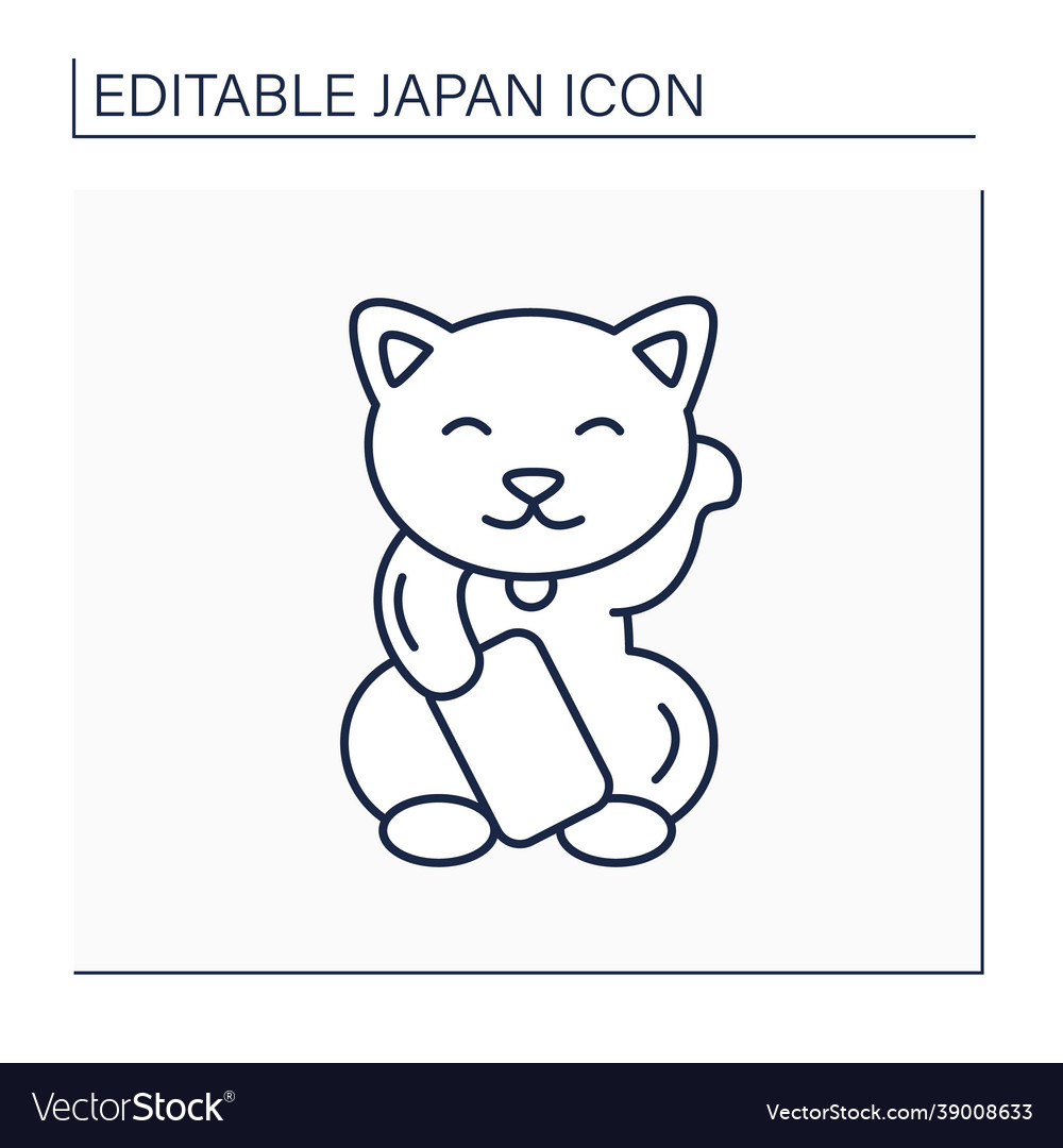 Maneki neko line icon Royalty Free Vector Image