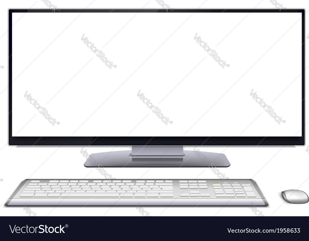 Modern desktop computer with blank screen Vector Image