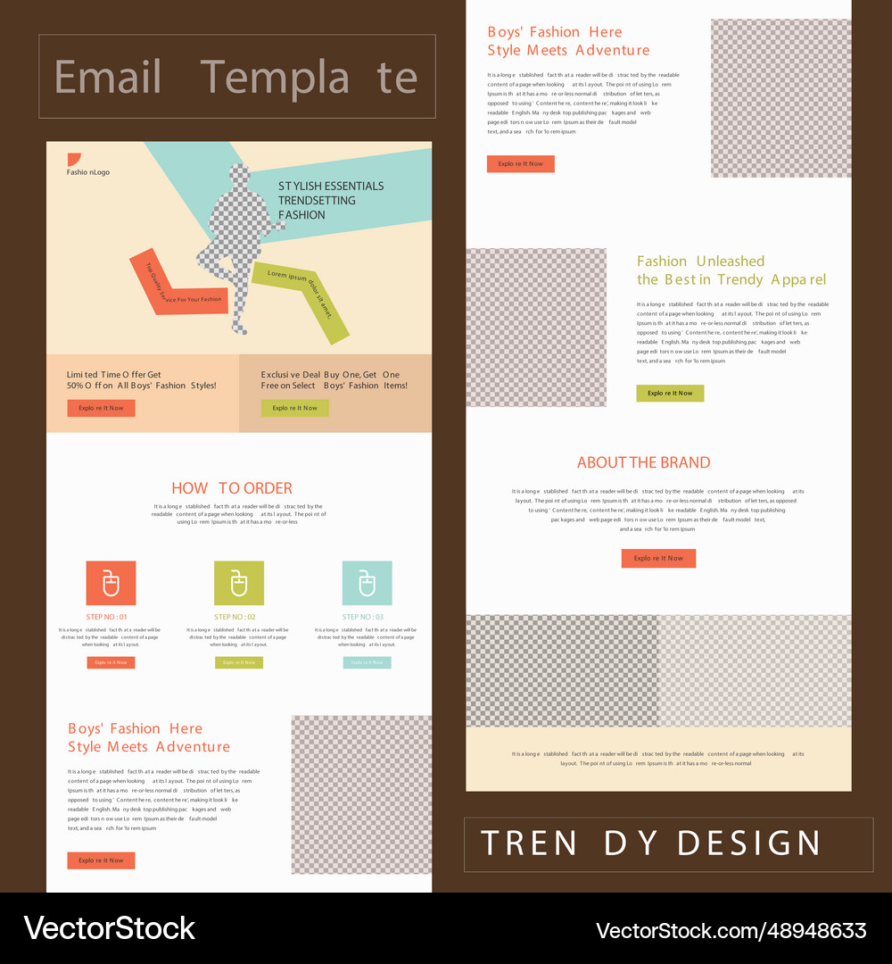 Multipurpose email newsletter marketing template Vector Image