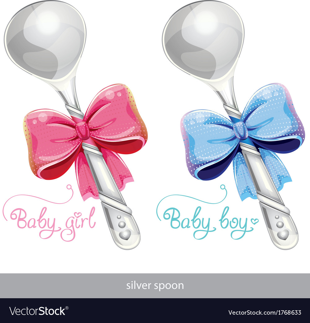 Silver spoon Royalty Free Vector Image - VectorStock