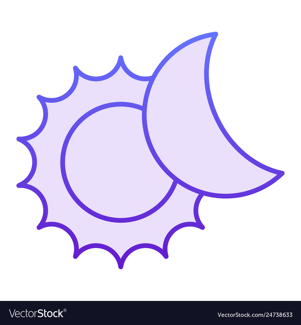Solar eclipse flat icon astronomy violet icons Vector Image