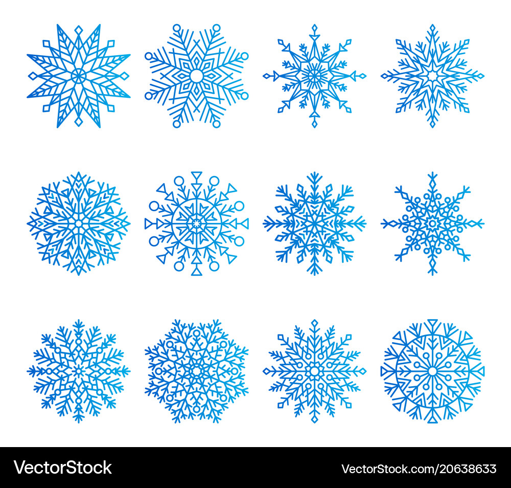 Winter Snowflake Icons Royalty Free Vector Image