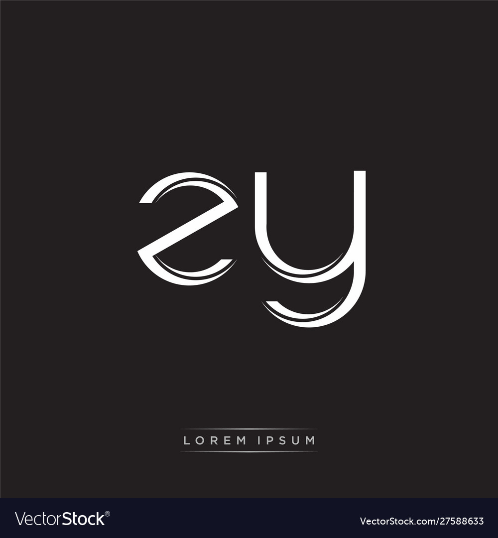 Zy Initial Letter Split Lowercase Logo Modern Vector Image