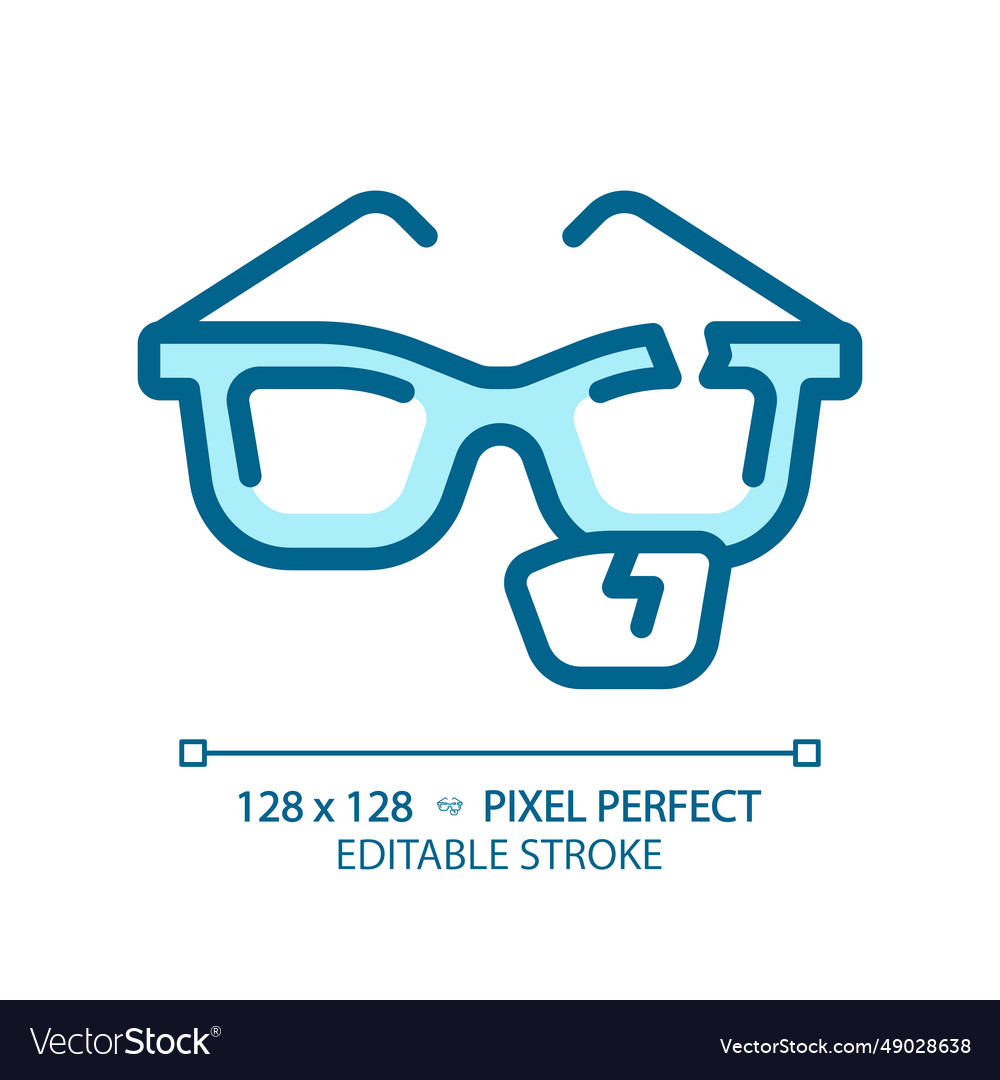 2d customizable thin linear blue broken Royalty Free Vector