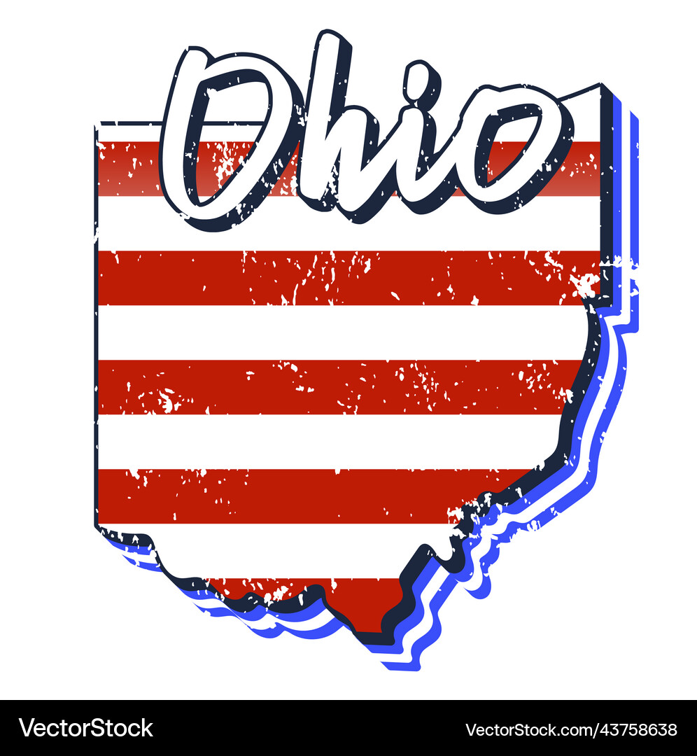 American flag in ohio state map grunge style – Free Vector | VectorStock