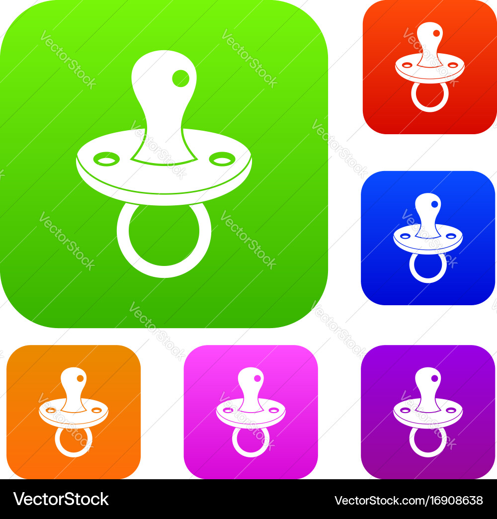 Baby pacifier set collection Royalty Free Vector Image