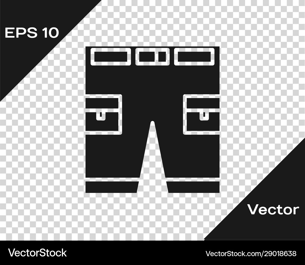 Grey short or pants icon isolated on transparent Vector Image