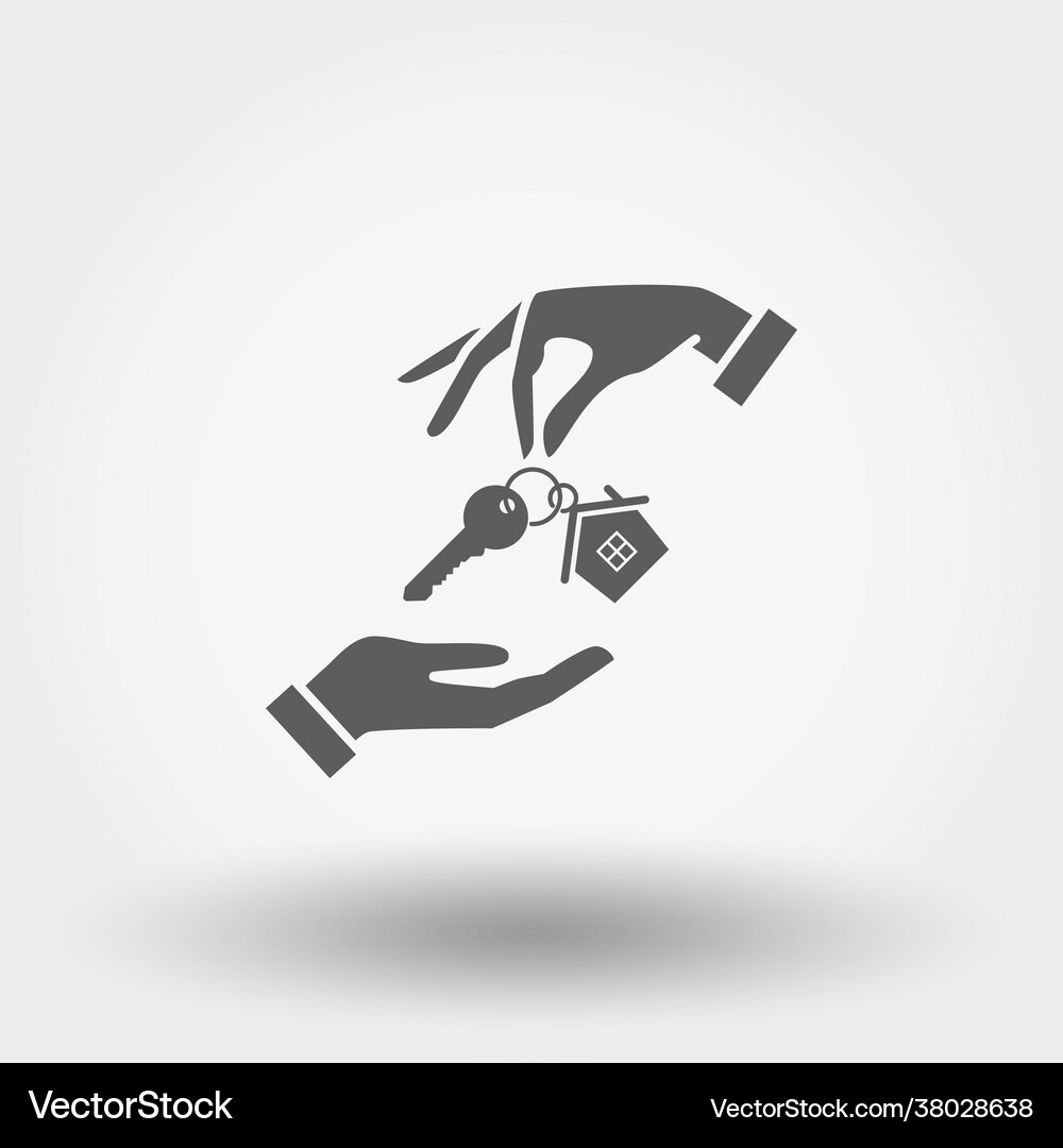 Handing over keys house from hand Royalty Free Vector Image