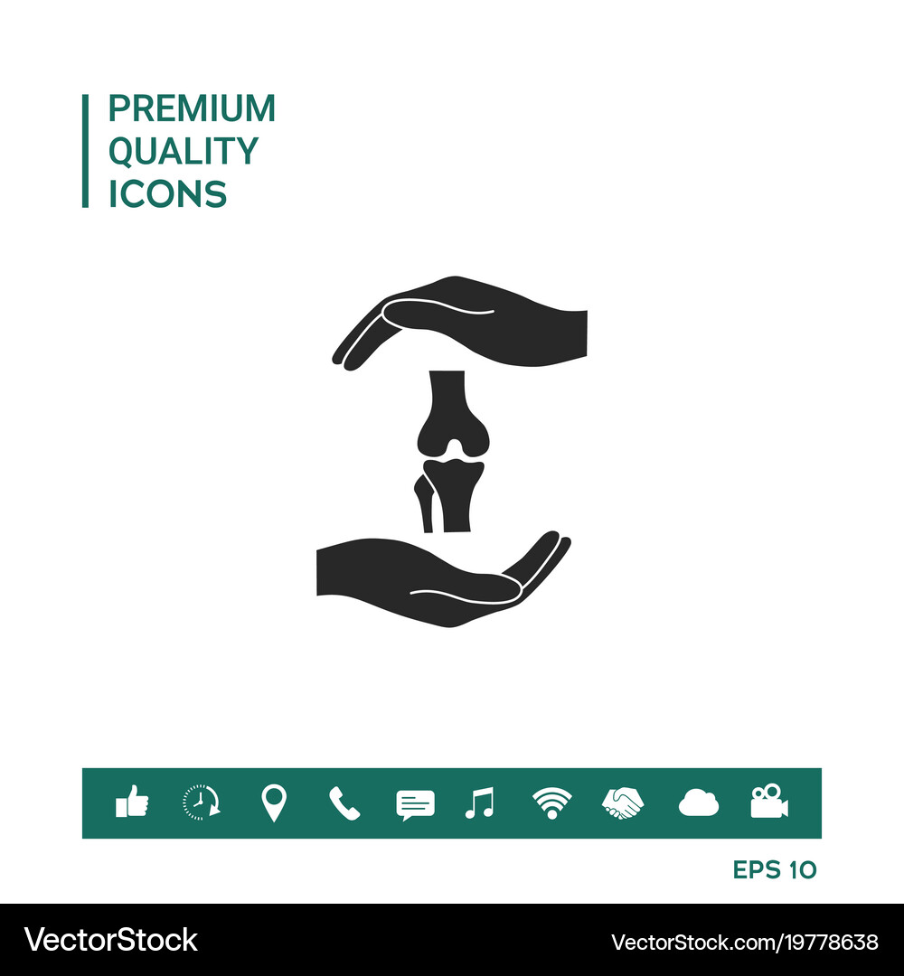 Hands holding knee-joint - protection symbol Vector Image