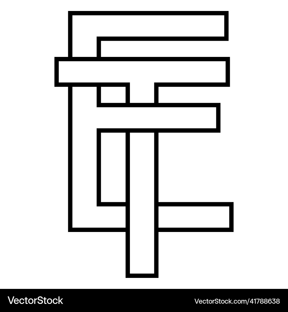 Logo sign et te icon nft et interlaced letters e t