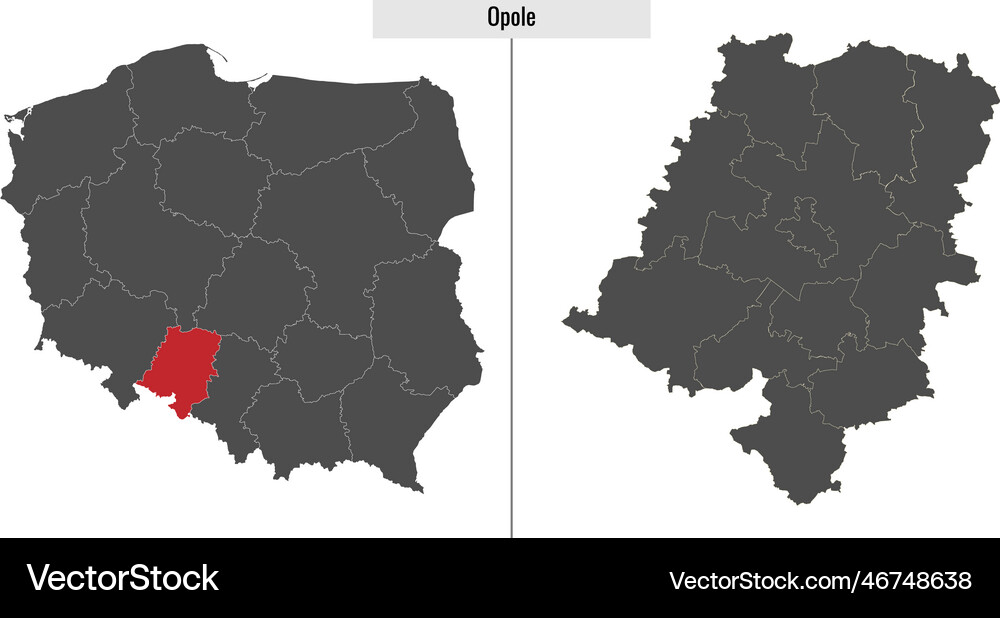 Map of opole voivodship Royalty Free Vector Image