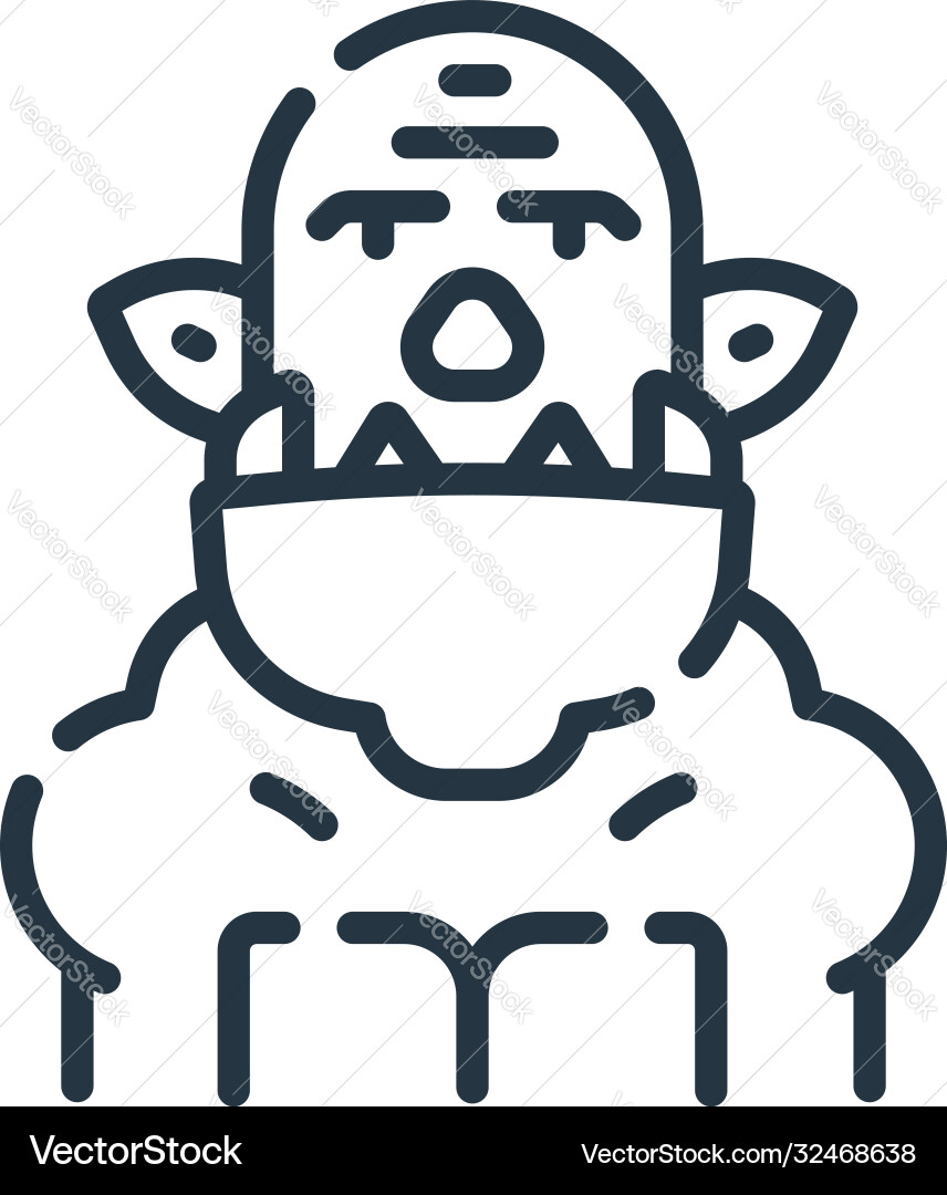 Ogre icon isolated on white background outline Vector Image