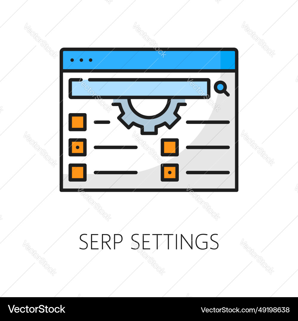 Serp settings icon of search engine result page Vector Image