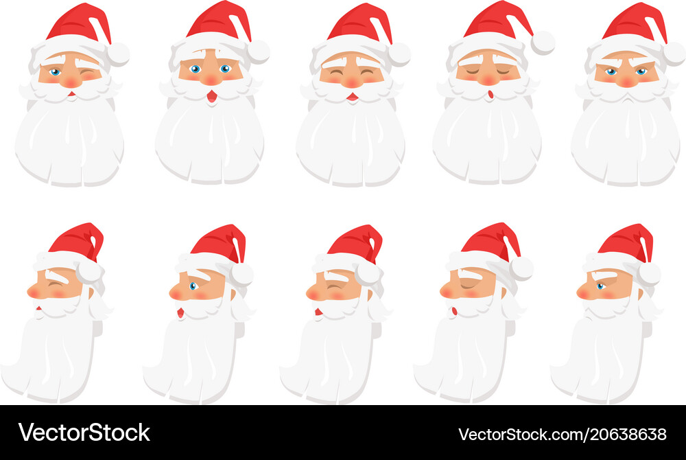 Set of different emotions on white background Vector Image