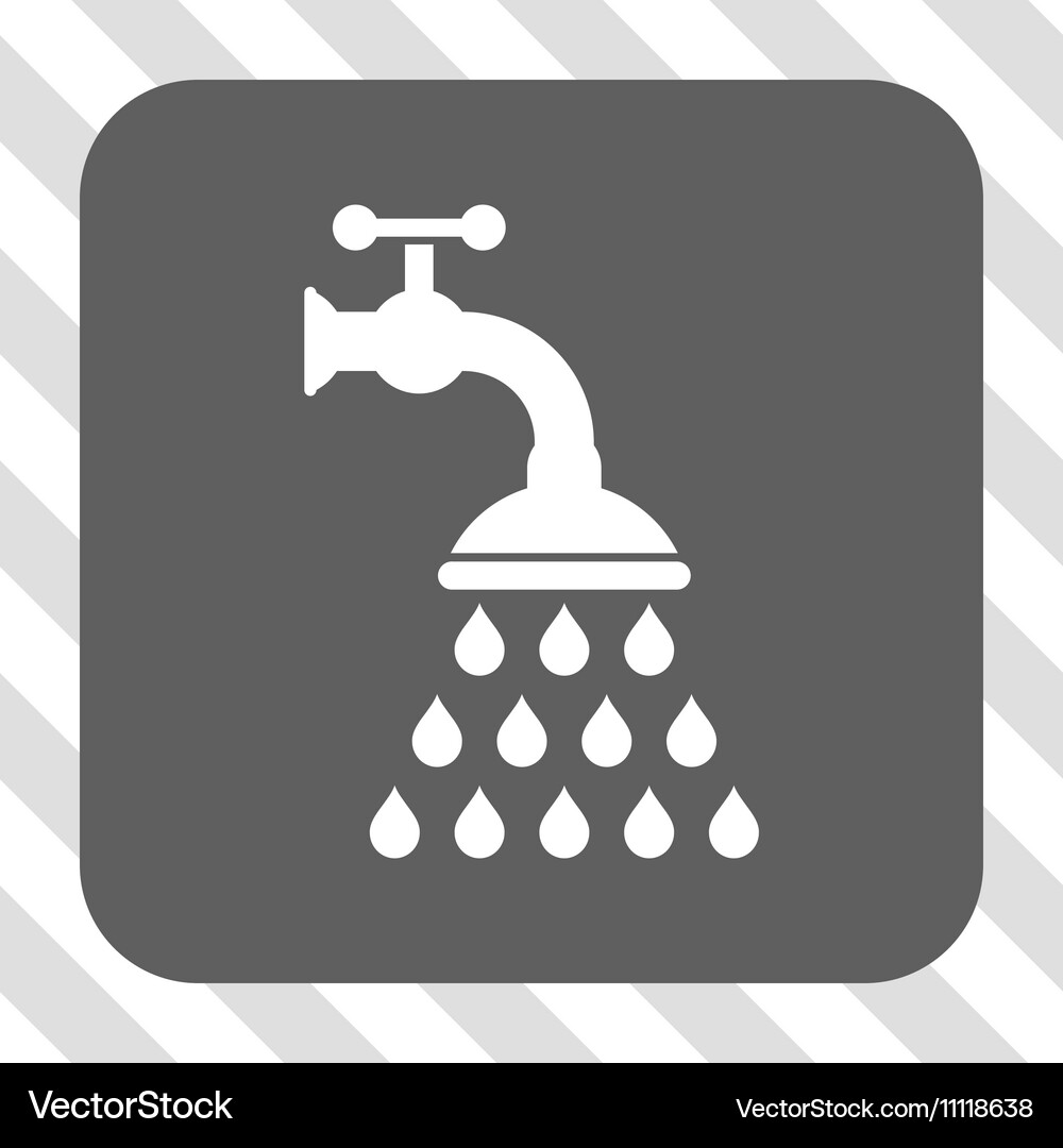 Shower tap rounded square button Royalty Free Vector Image