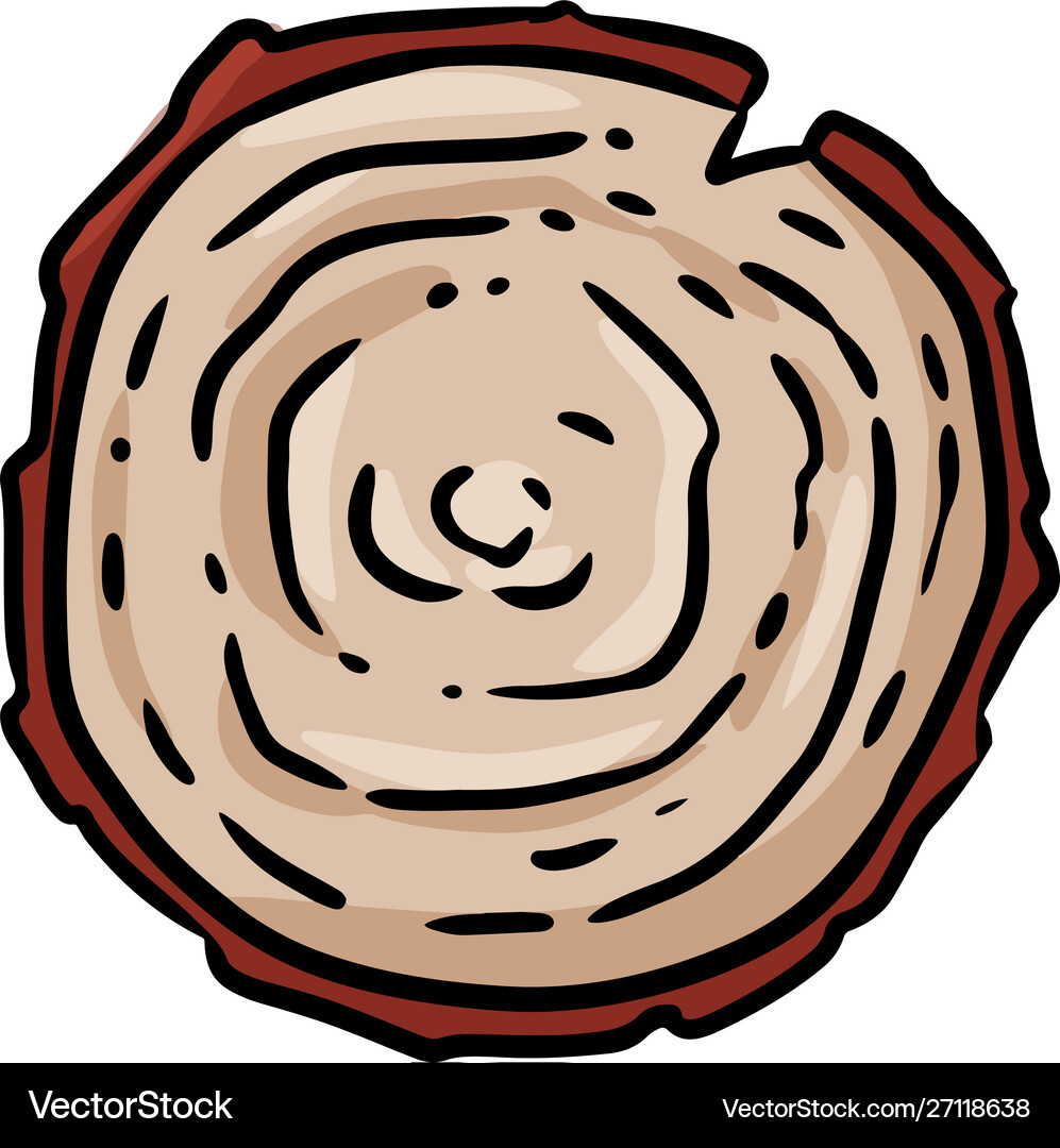 Top view tree stump cartoon icon isolated Vector Image