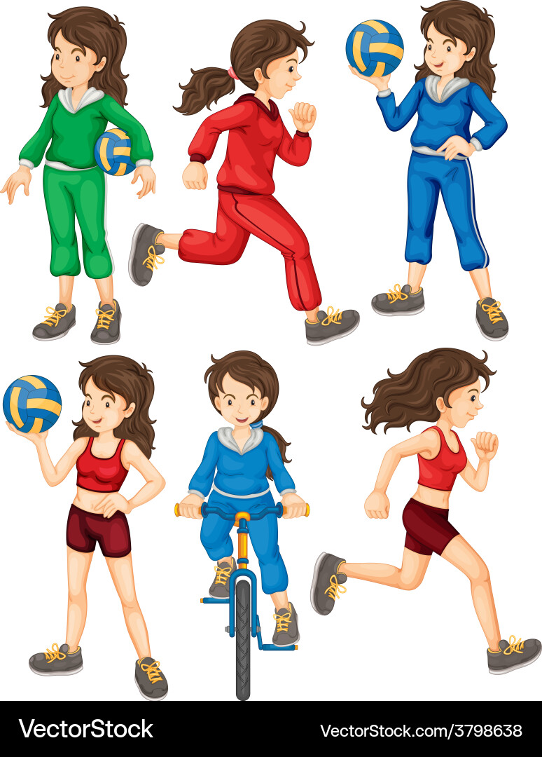 Woman and sport Royalty Free Vector Image - VectorStock