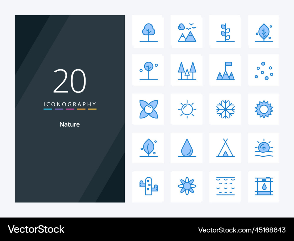 20 nature blue color icon for presentation Vector Image