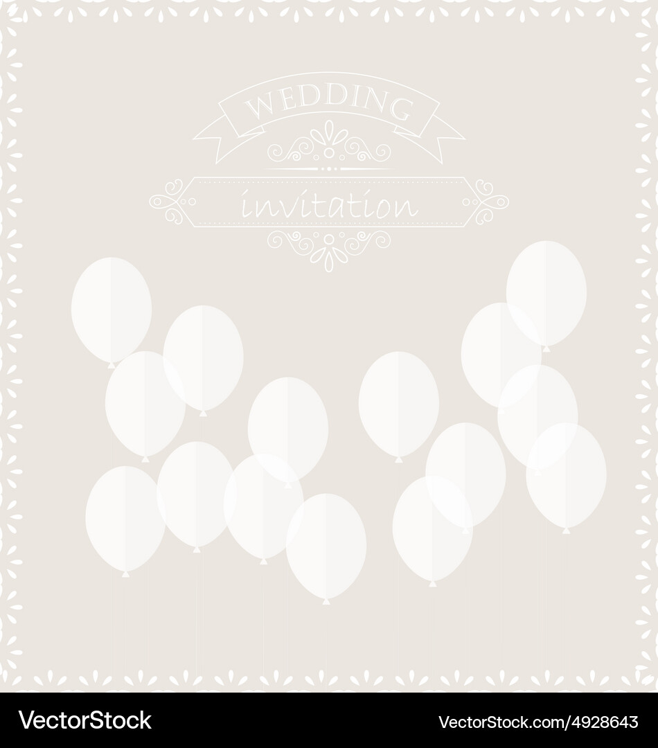 Balloons on the wedding invitation card Royalty Free Vector