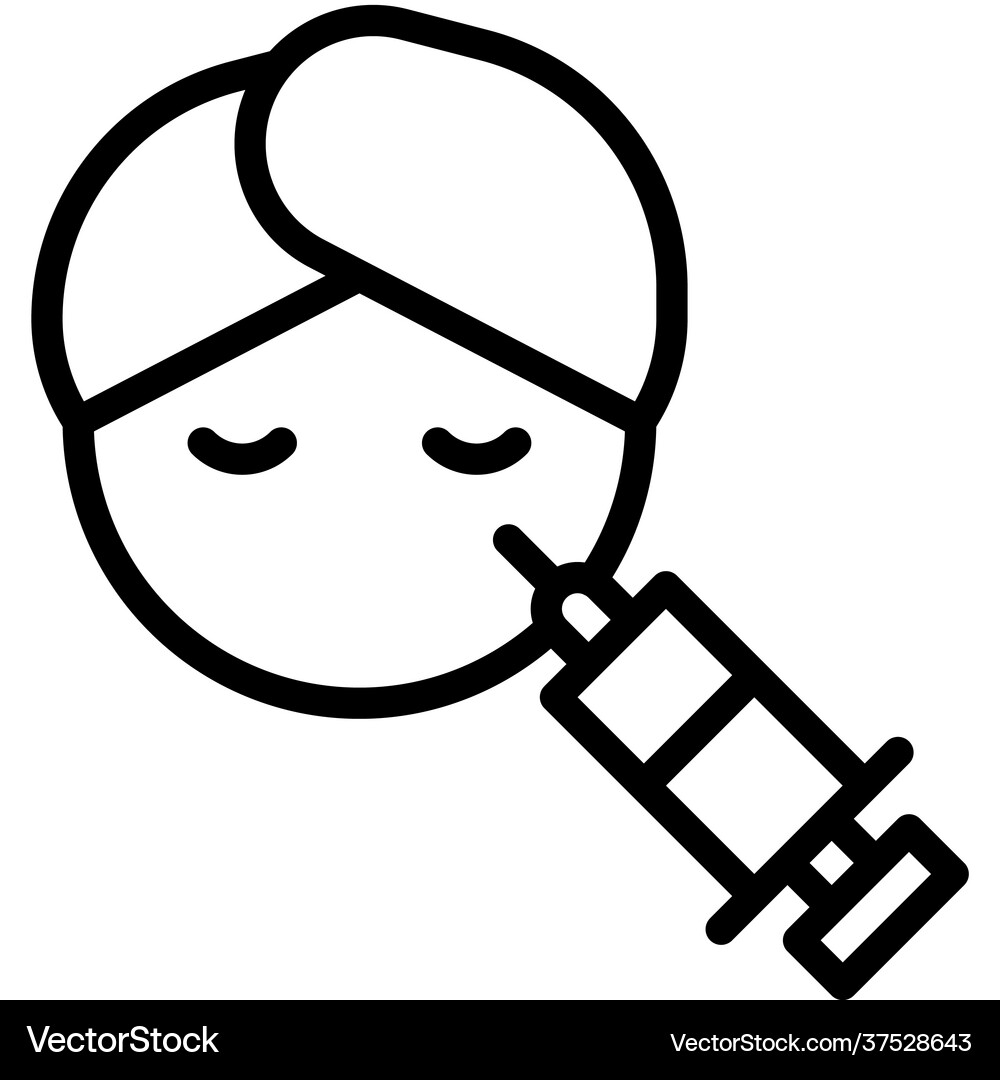 Botox Injection Icon - Medical Aesthetic Vector Image