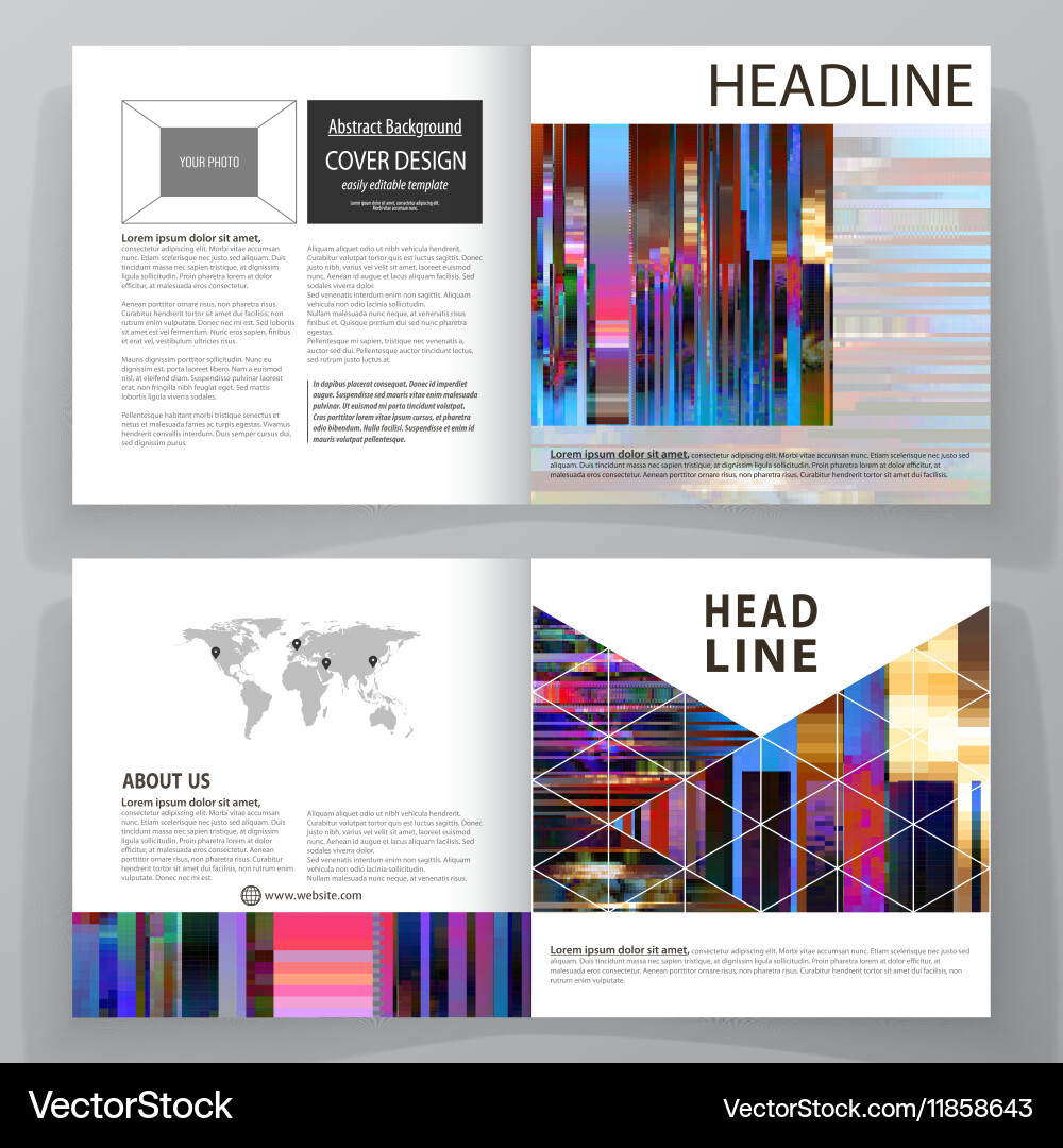 Business templates for square design bi fold Vector Image