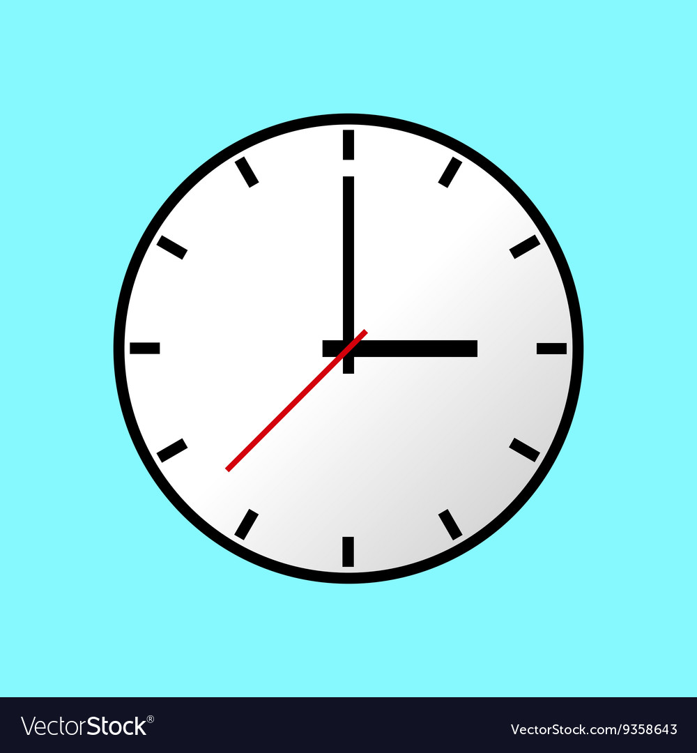 Clock icon flat design eps10 Royalty Free Vector Image