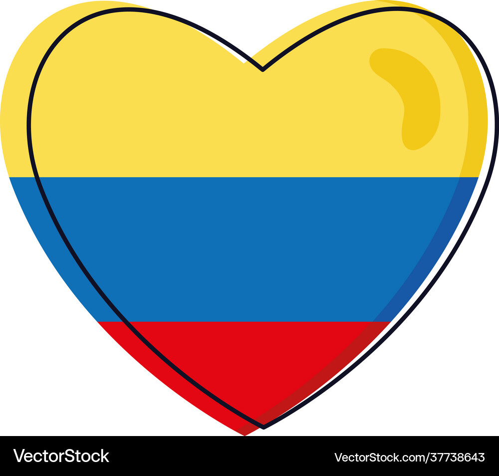 Colombian flag in heart Royalty Free Vector Image