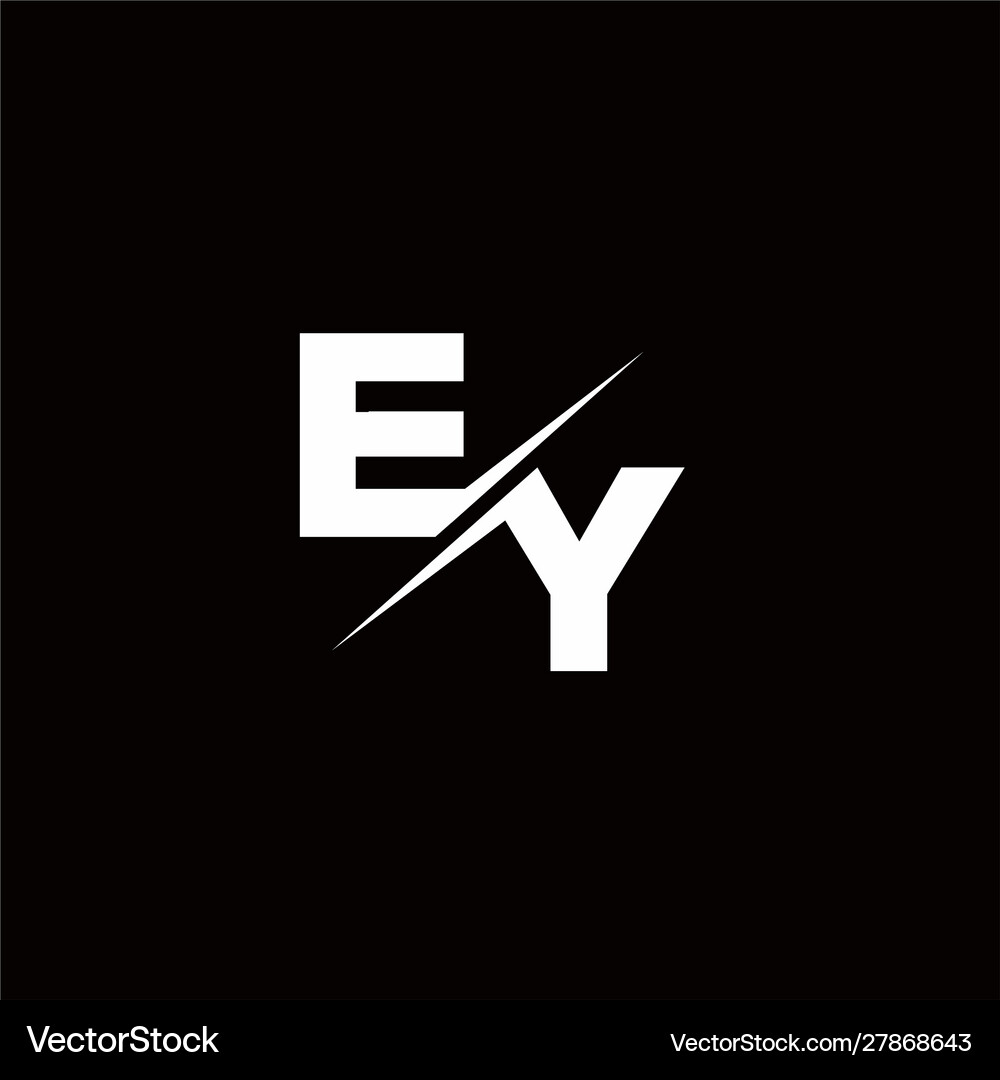 Ey logo letter monogram slash with modern logo Vector Image