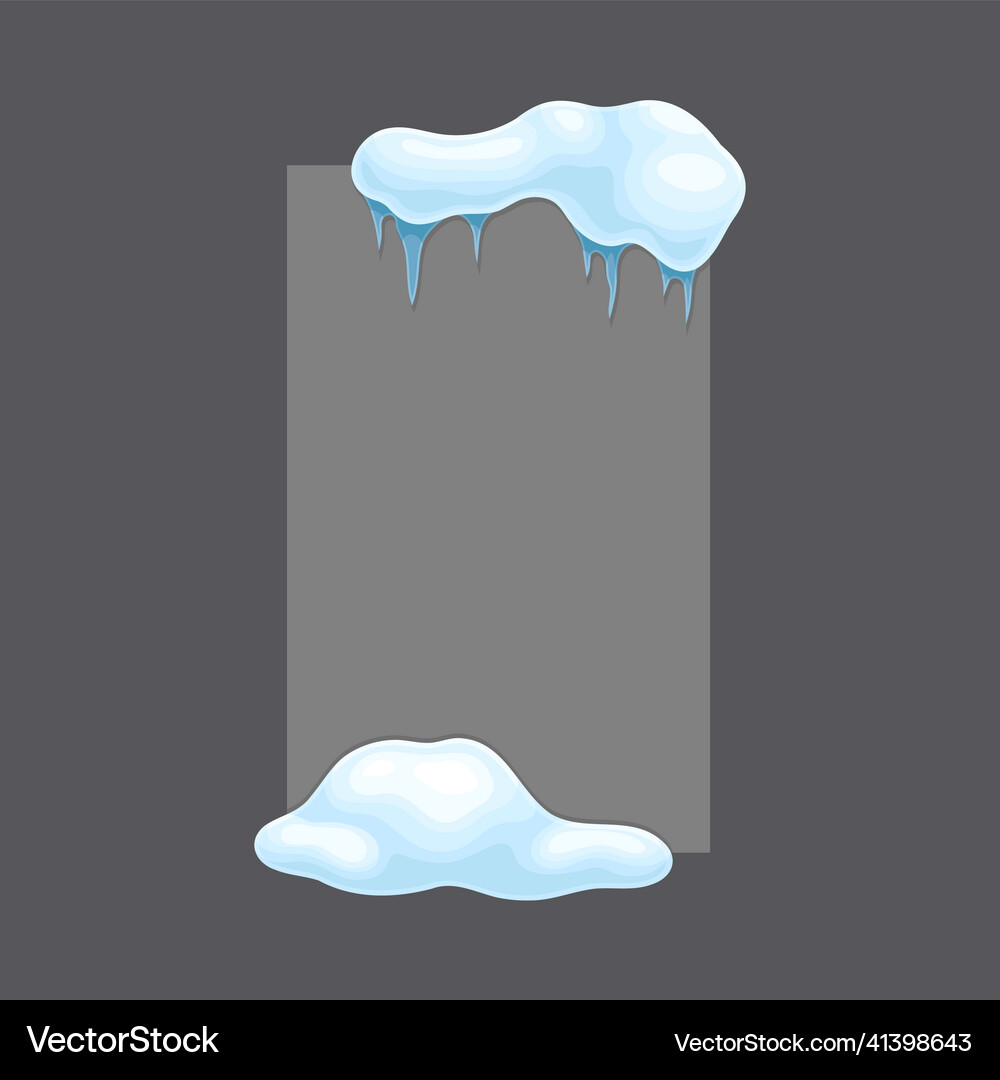 Gray blank vertical banner with snow cold season Vector Image