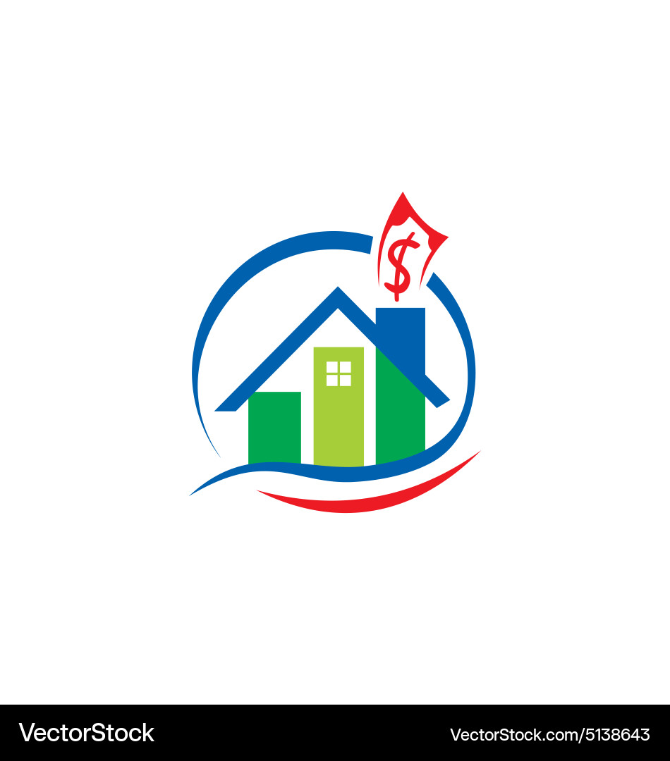 House sold property realty logo Royalty Free Vector Image