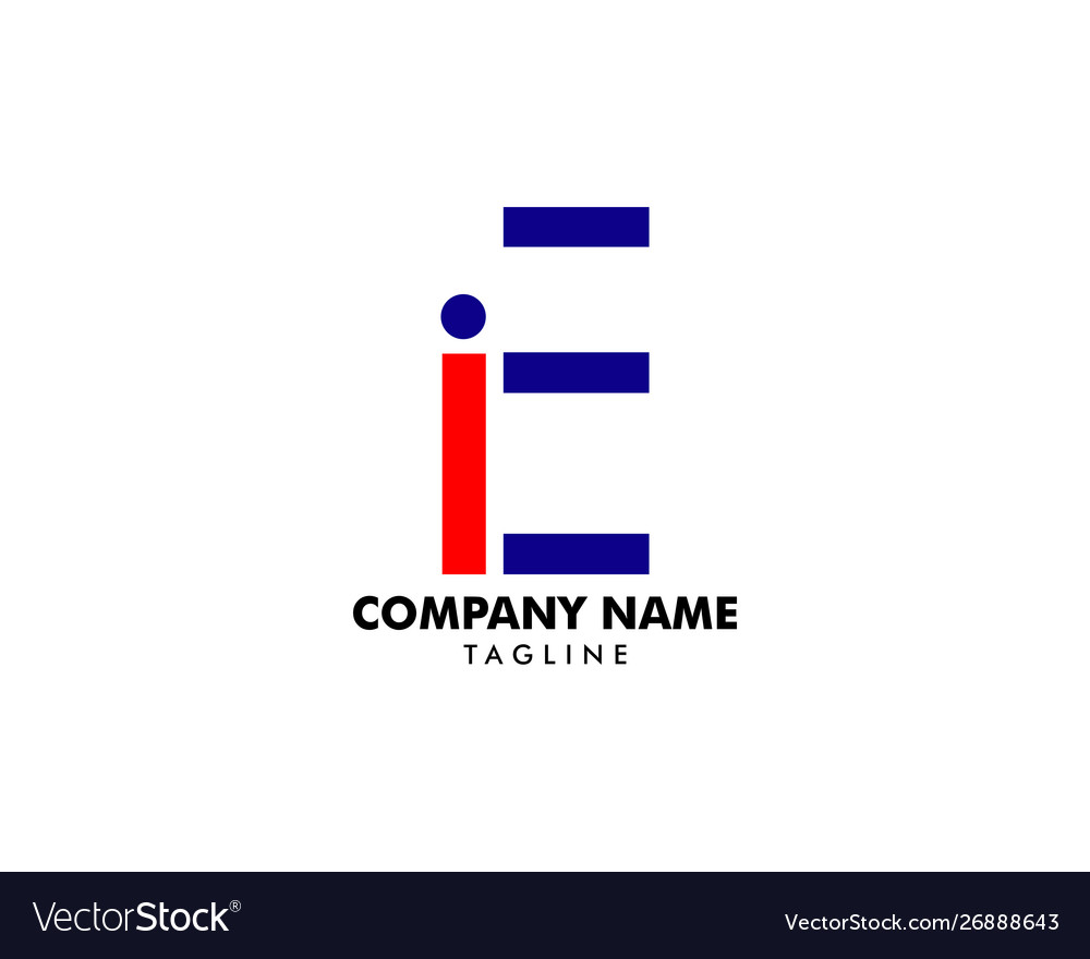 Initial letter ie logo icon design template Vector Image