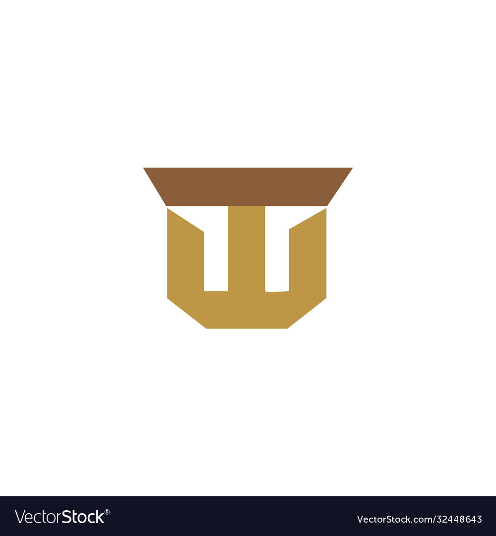 Initial letter wt or tw logo design template Vector Image