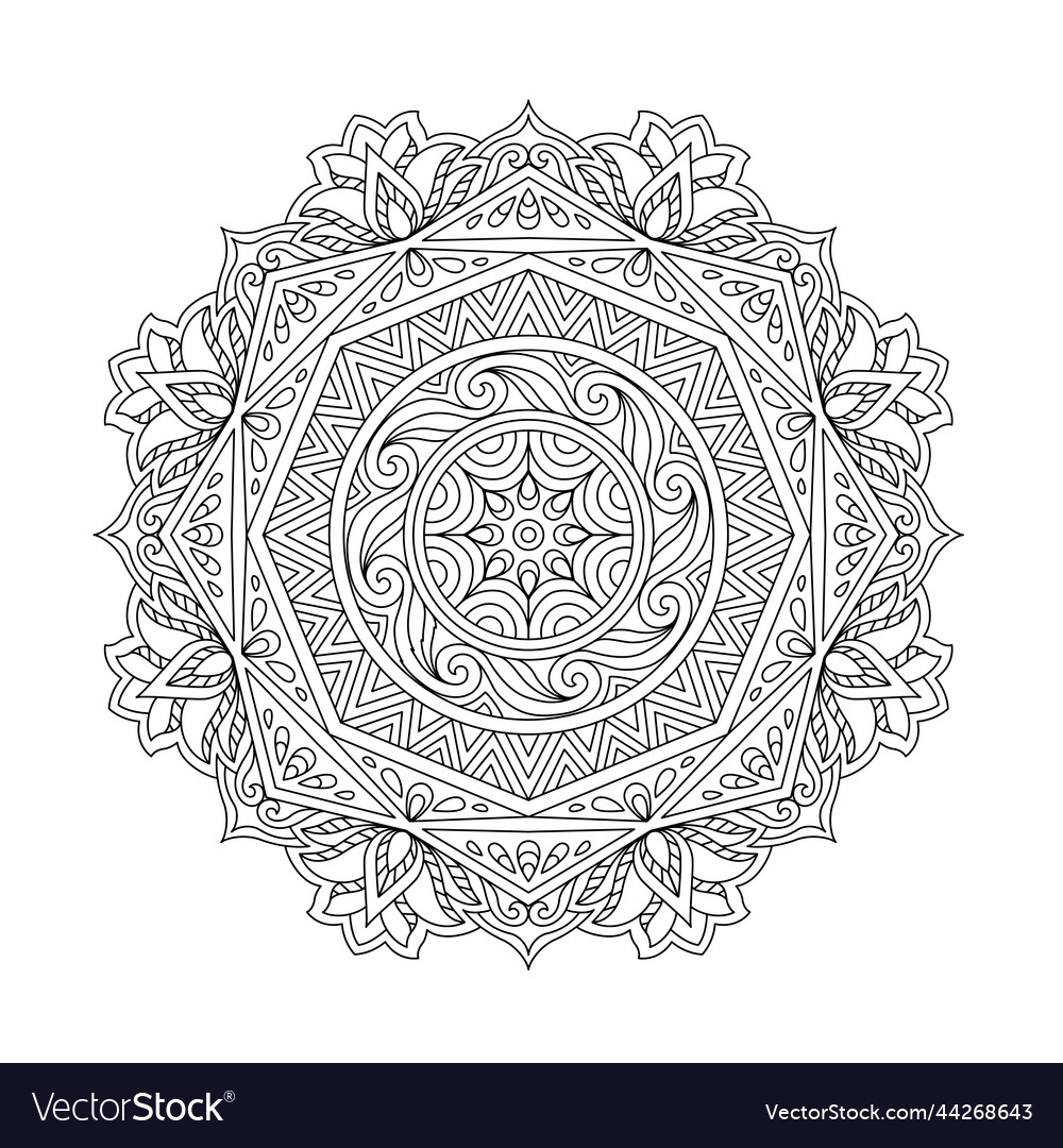 Intricate ethnic indian mehndi henna tattoo round Vector Image