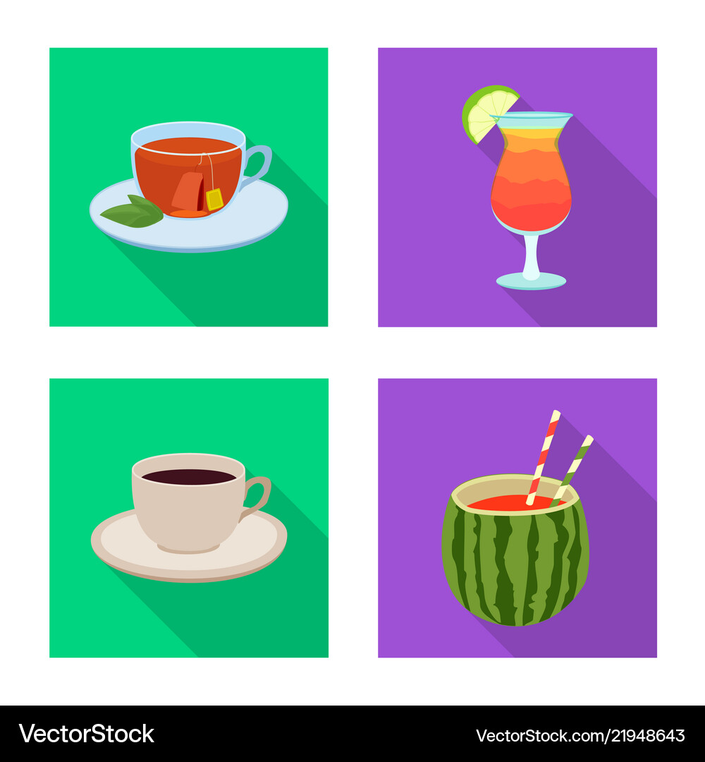Isolated object of drink and bar logo set Vector Image