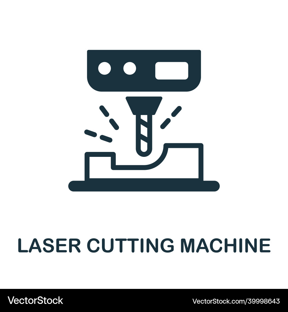Laser cutting machine icon monochrome sign from Vector Image