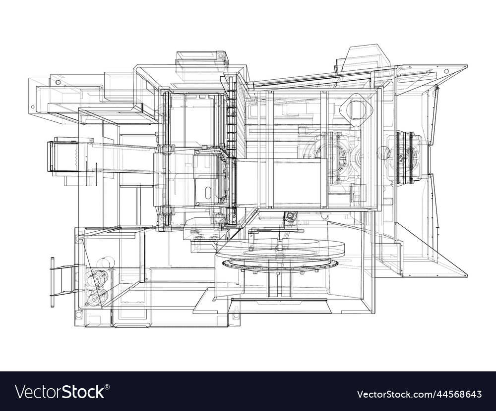 Metalworking cnc milling machine Royalty Free Vector Image
