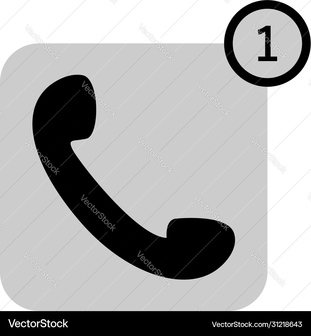 Phone icon one missed call sign Royalty Free Vector Image
