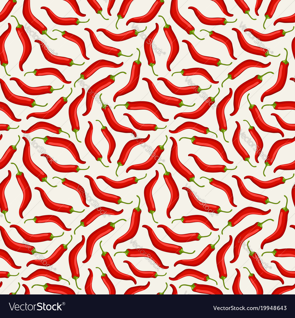 Red chilli pepper seamless pattern Royalty Free Vector Image