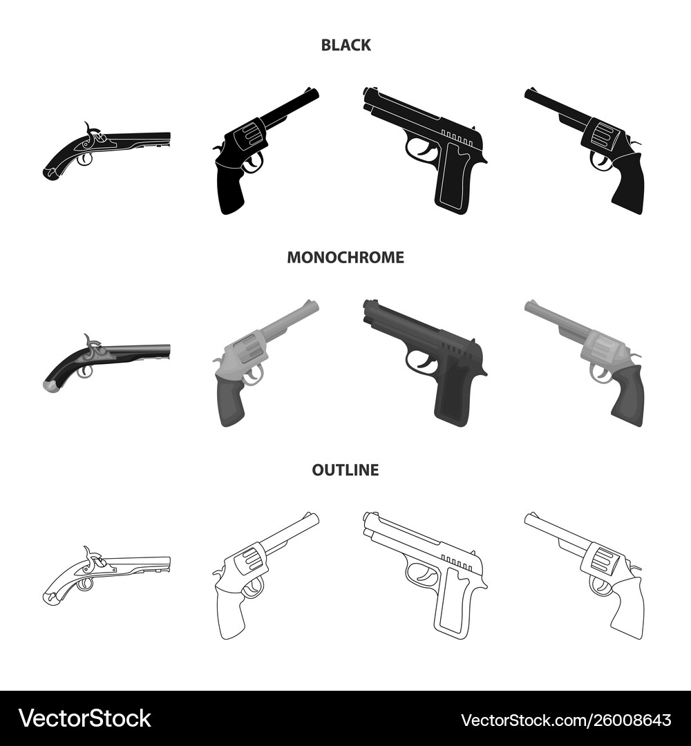 Revolver and pistol icon Royalty Free Vector Image