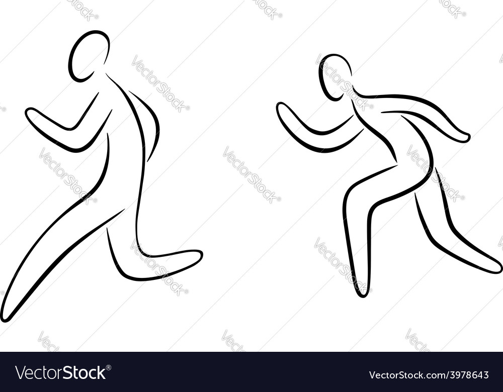 Running gestures Royalty Free Vector Image - VectorStock