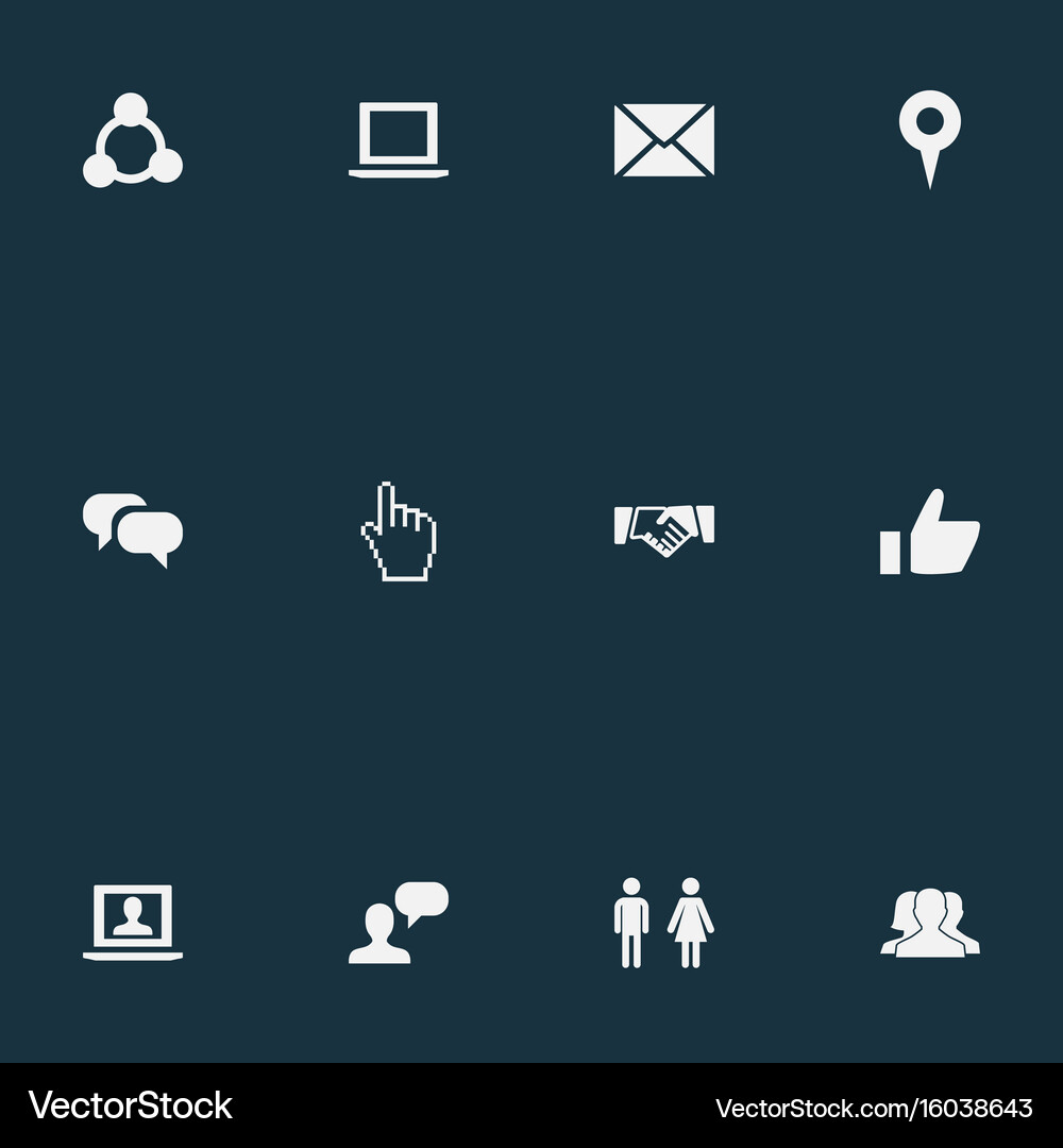 Set of simple internet icons Royalty Free Vector Image