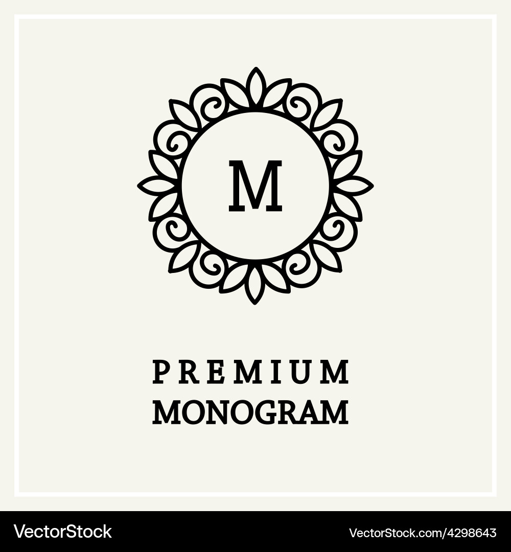 Stylish and graceful floral monogram design Vector Image