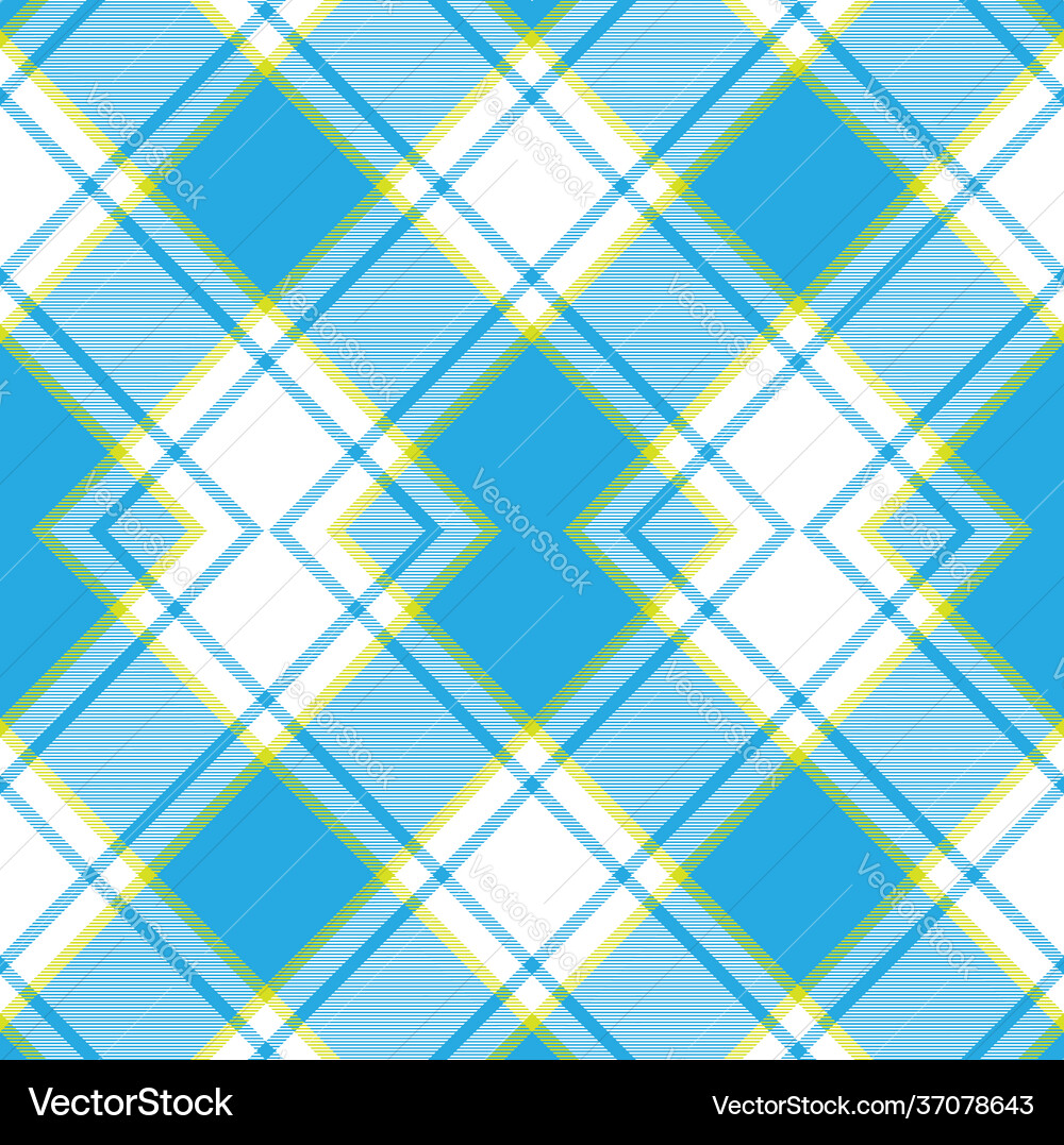 Yellow argyle plaid tartan textured seamless Vector Image