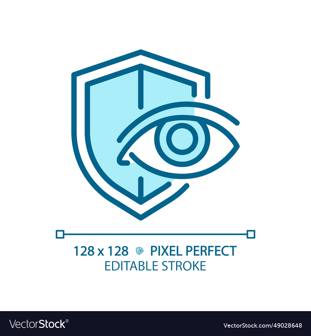 2d customizable simple thin linear blue eye Vector Image