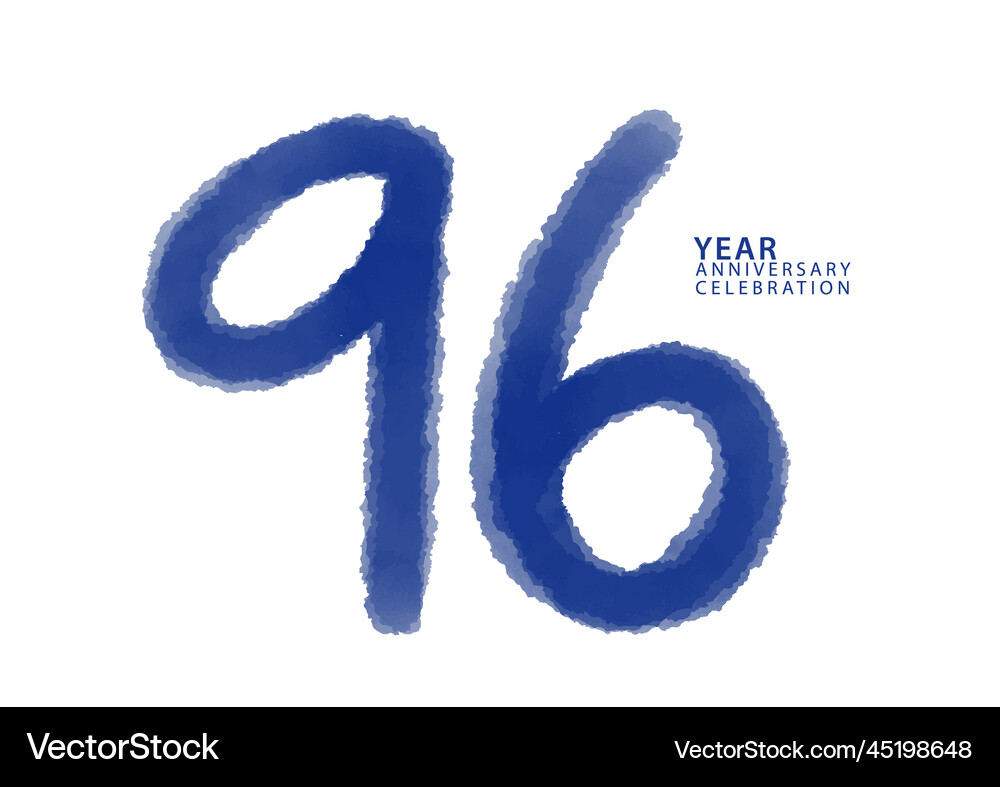 96 year anniversary celebration blue color Vector Image