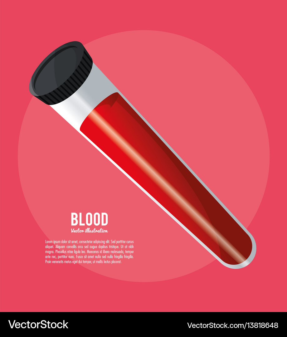 Blood test tube laboratory Royalty Free Vector Image